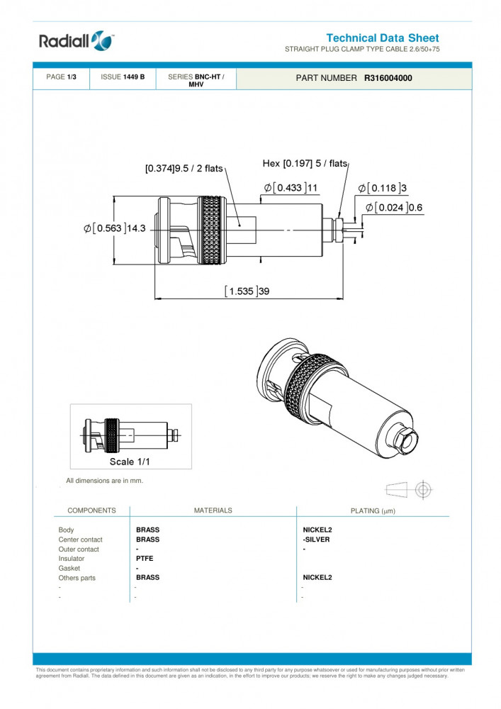 R316004000 product drawing, page 1