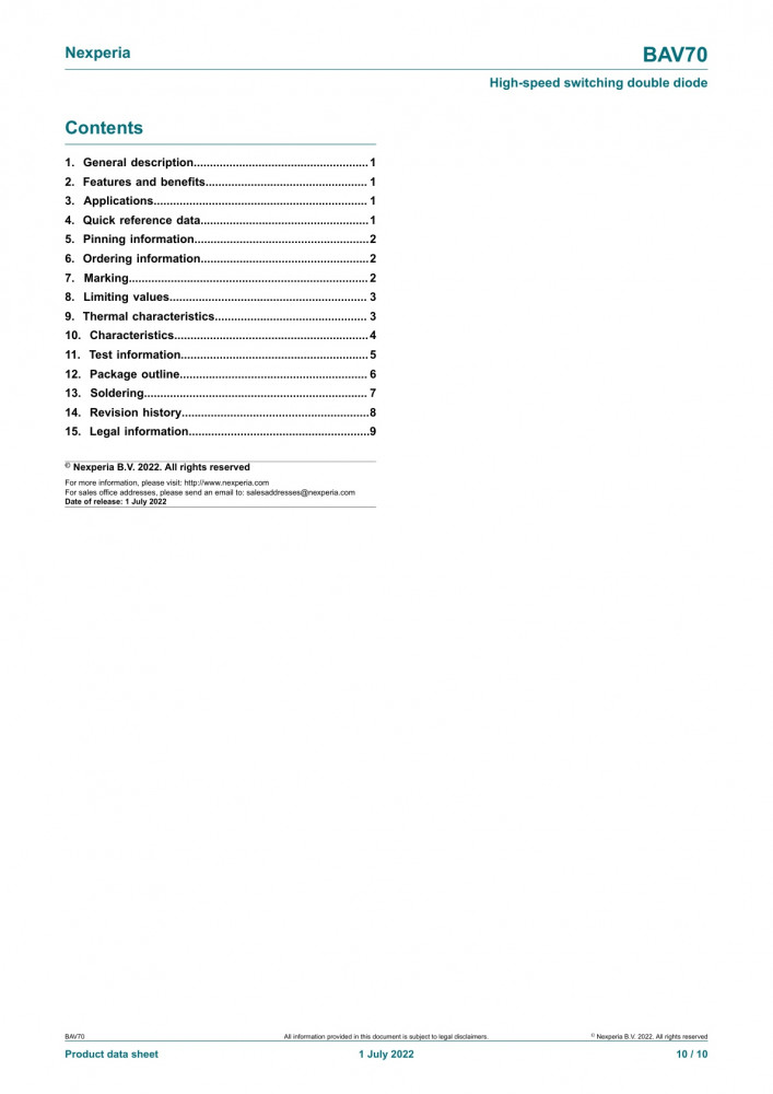 BAV70 datasheet page 10