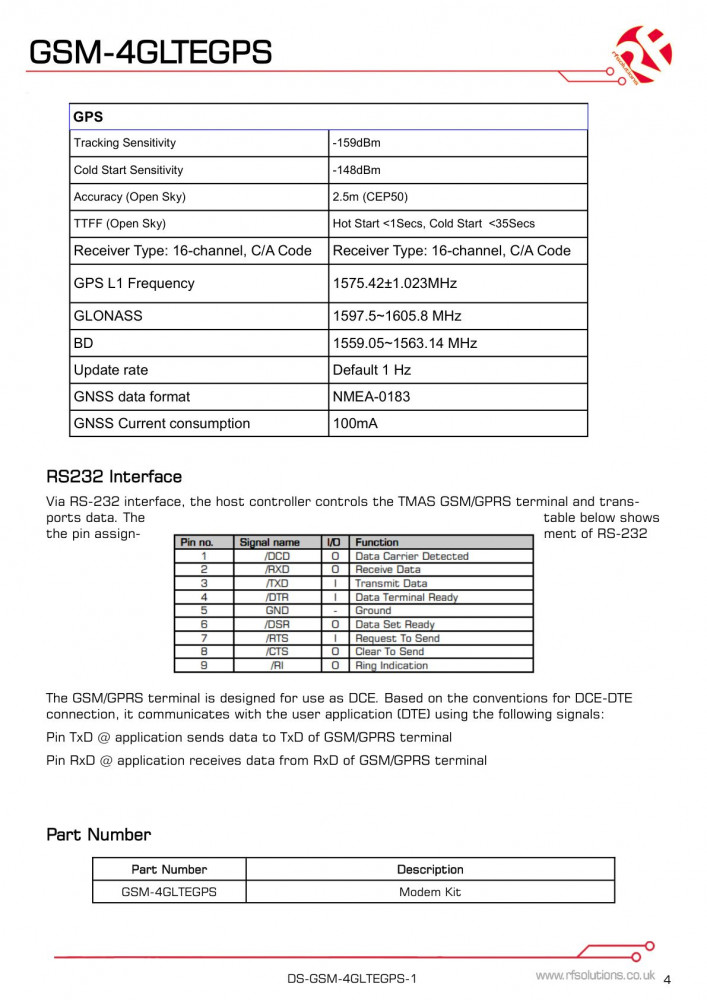 GSM-4GLTEGPS technical document page 4