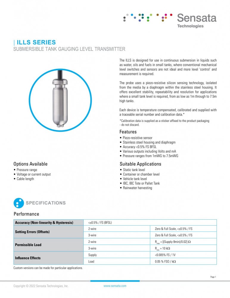 ILLS series technical document page 1