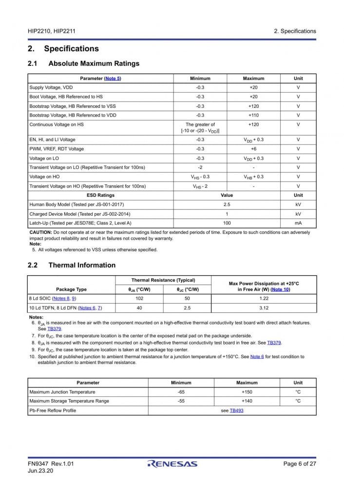 HIP2210 HIP2211 datasheet page 6