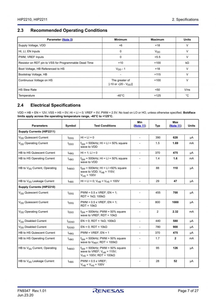 HIP2210 HIP2211 datasheet page 7
