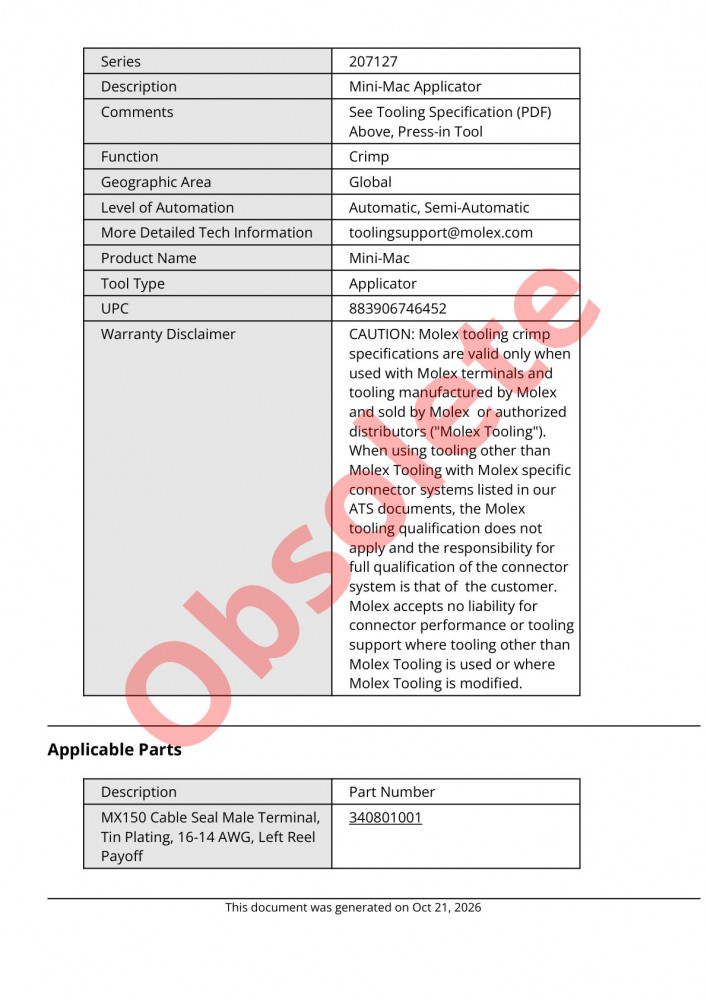 Molex tooling document preview, page 2