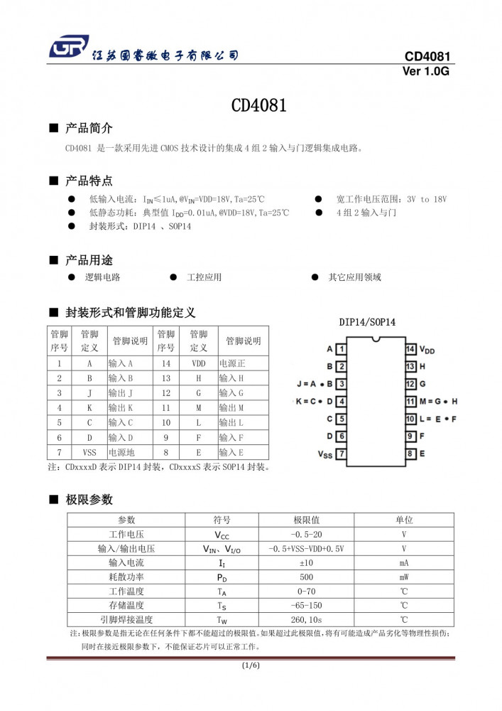 CD4081S technical document page 1