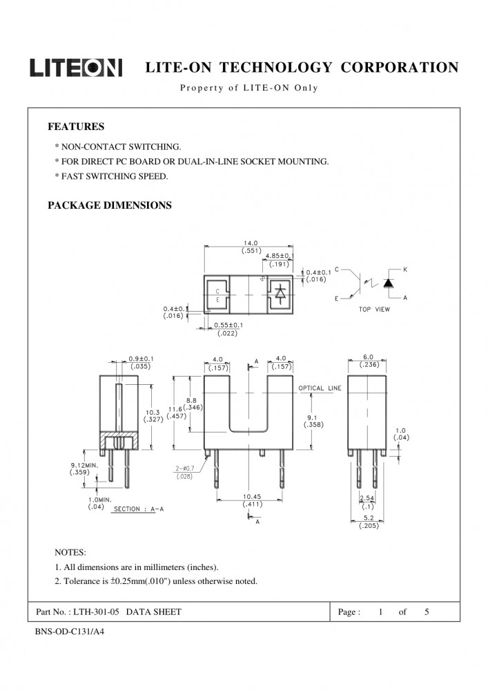 LTH-301-05 datasheet page 2