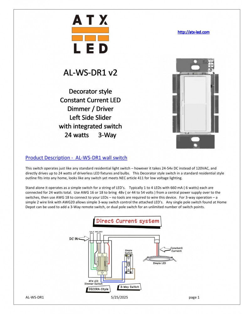 AL-WS-DR1 product documentation image 1