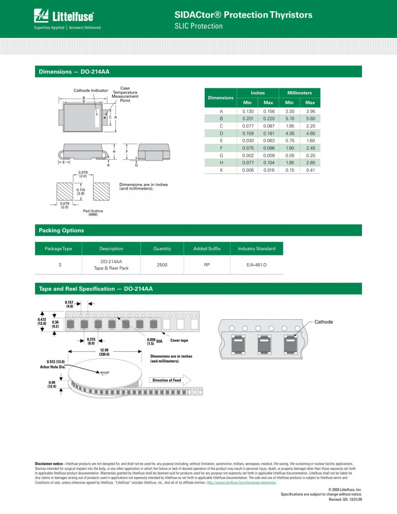 Littelfuse P1101SDLRP datasheet page 4