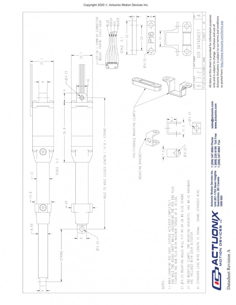 Actuonix S20 datasheet page 3