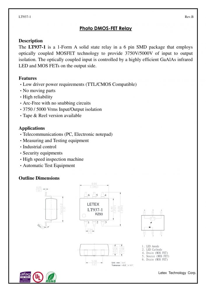 LT937-1 datasheet page 1