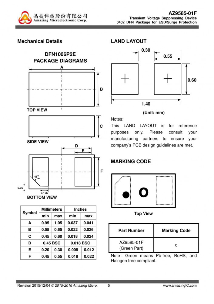 AZ9585-01F datasheet page 5