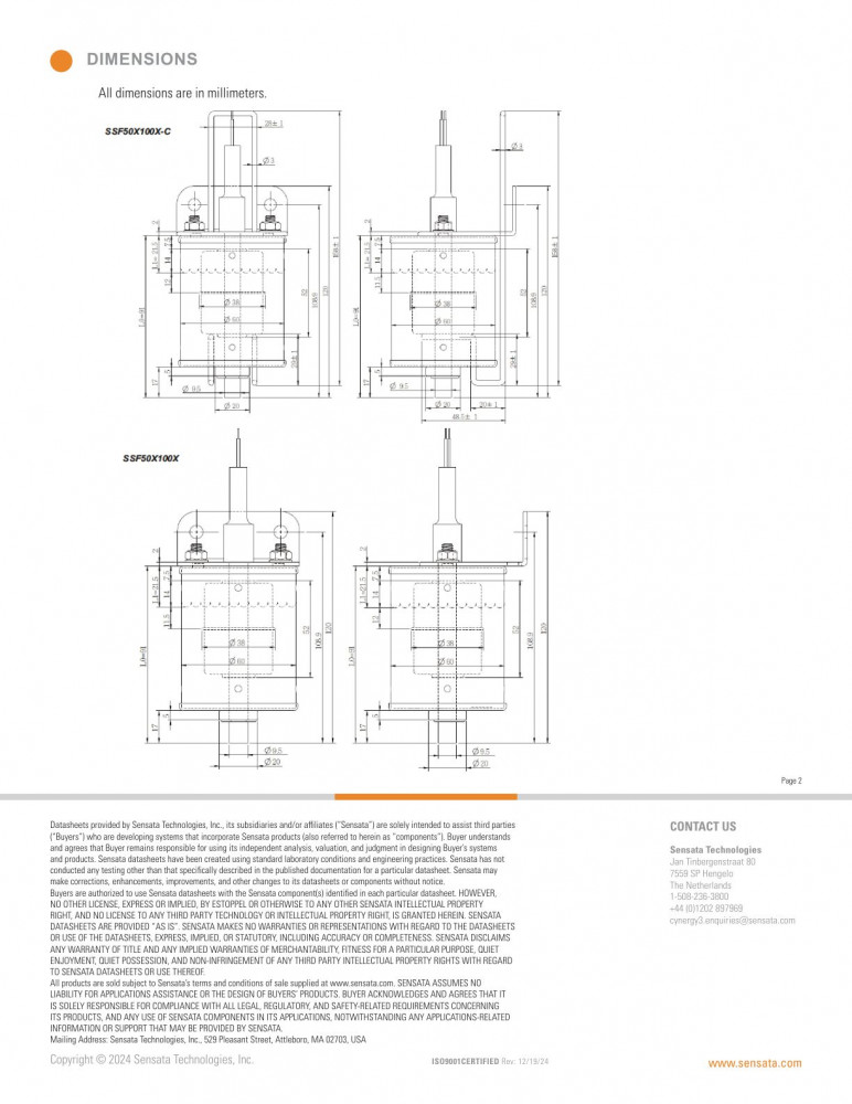 SSF50 series datasheet page 2