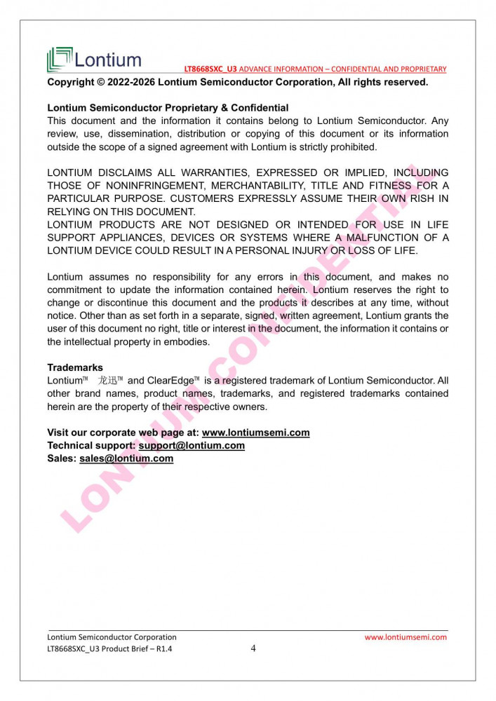 LT8668SXC product brief page 4
