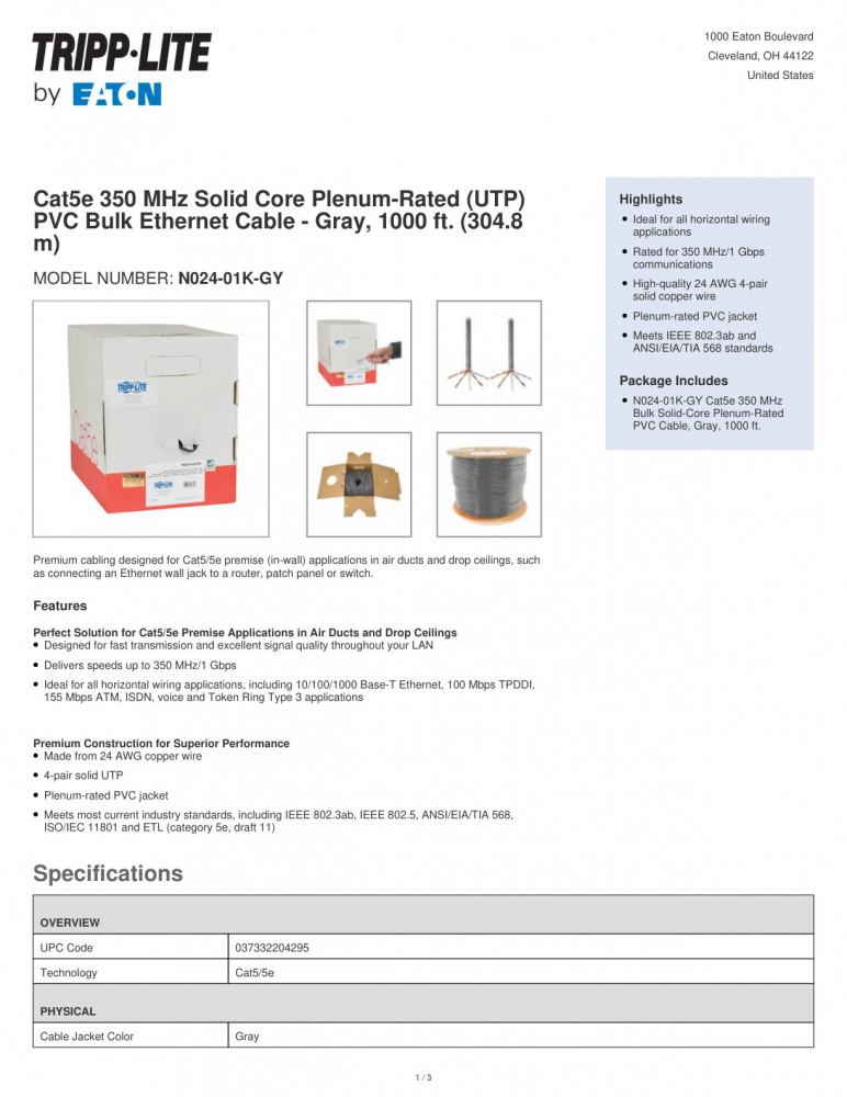 N024-01K-GY technical document page 1