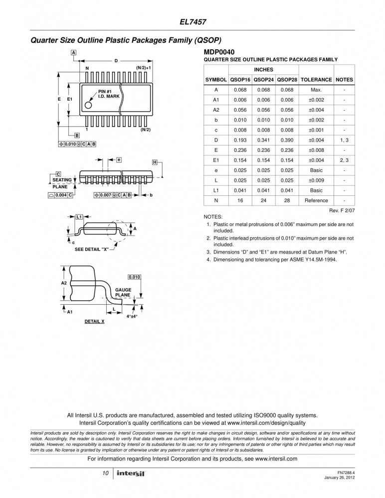 EL7457 datasheet page 10