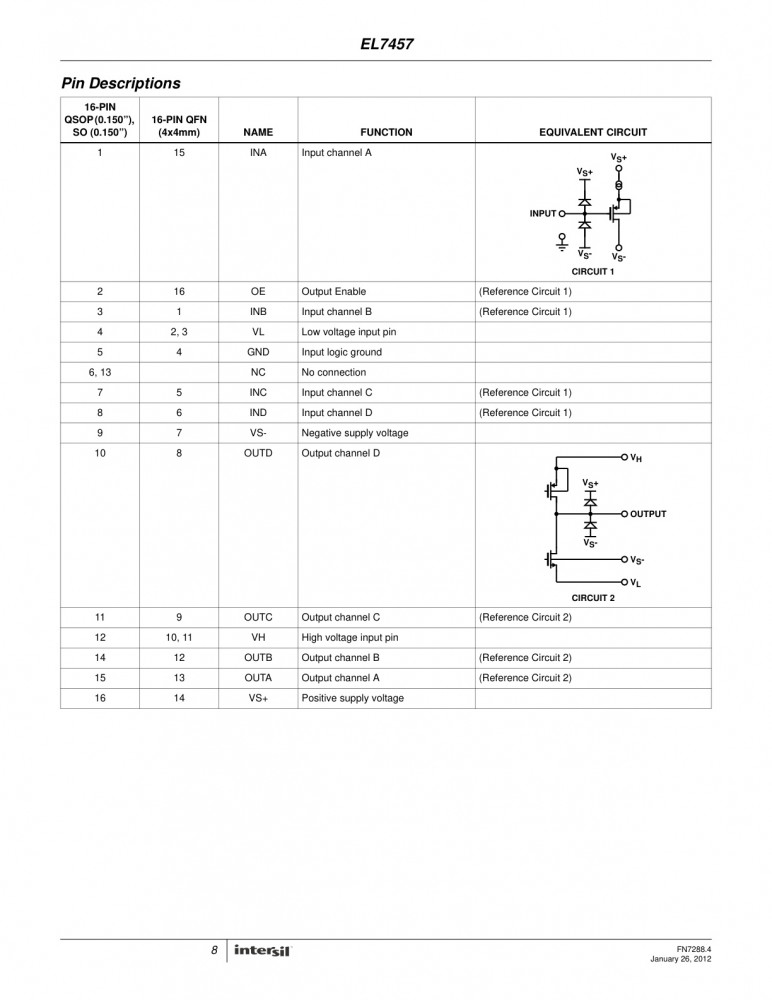 EL7457 datasheet page 8
