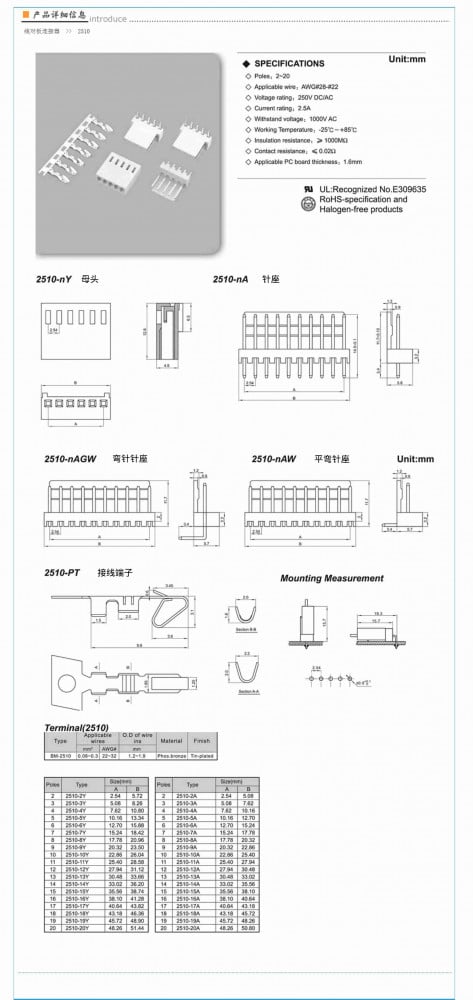BOOMELE 2510 series technical document page 1