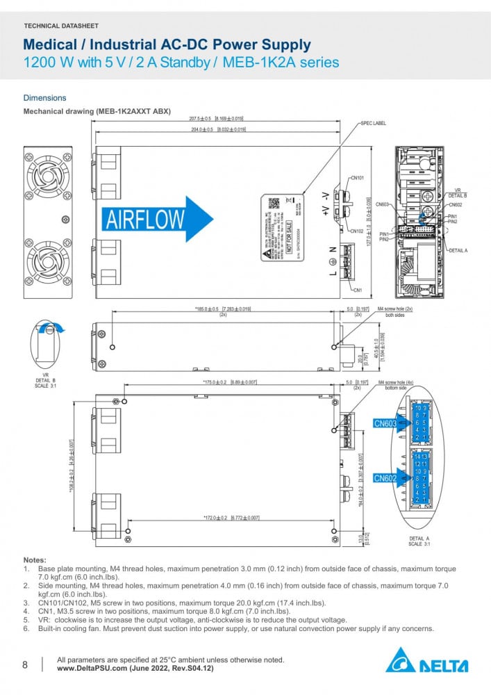 DELTA MEB-1K2A technical document page 8