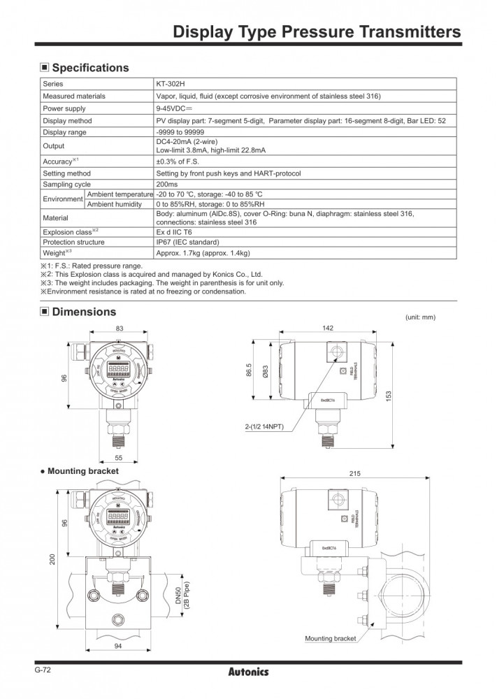 Autonics KT-302HS-0810 technical document page 2