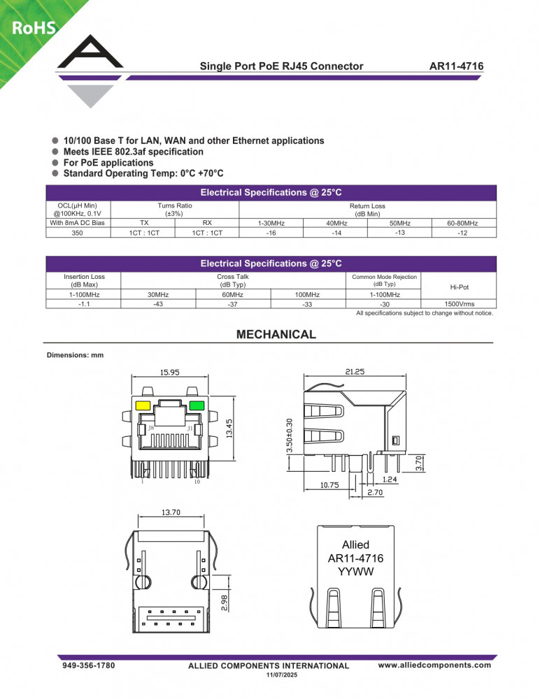 AR11-4716 technical document, page 1