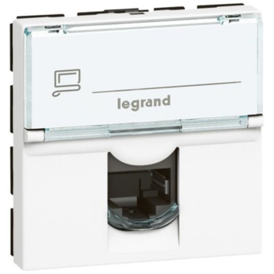 Mosaic™ - RJ45 socket for snap-on columns and mini-columns category 6 shielded STP 2 modules white for sale