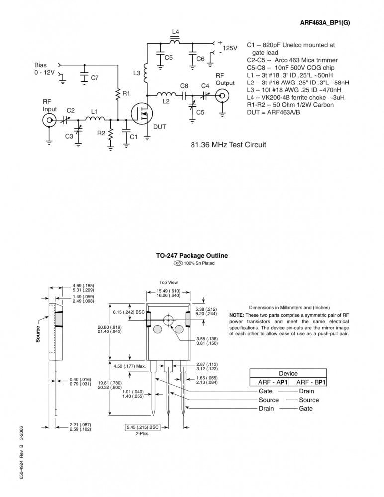 ARF463BP1G datasheet page 4