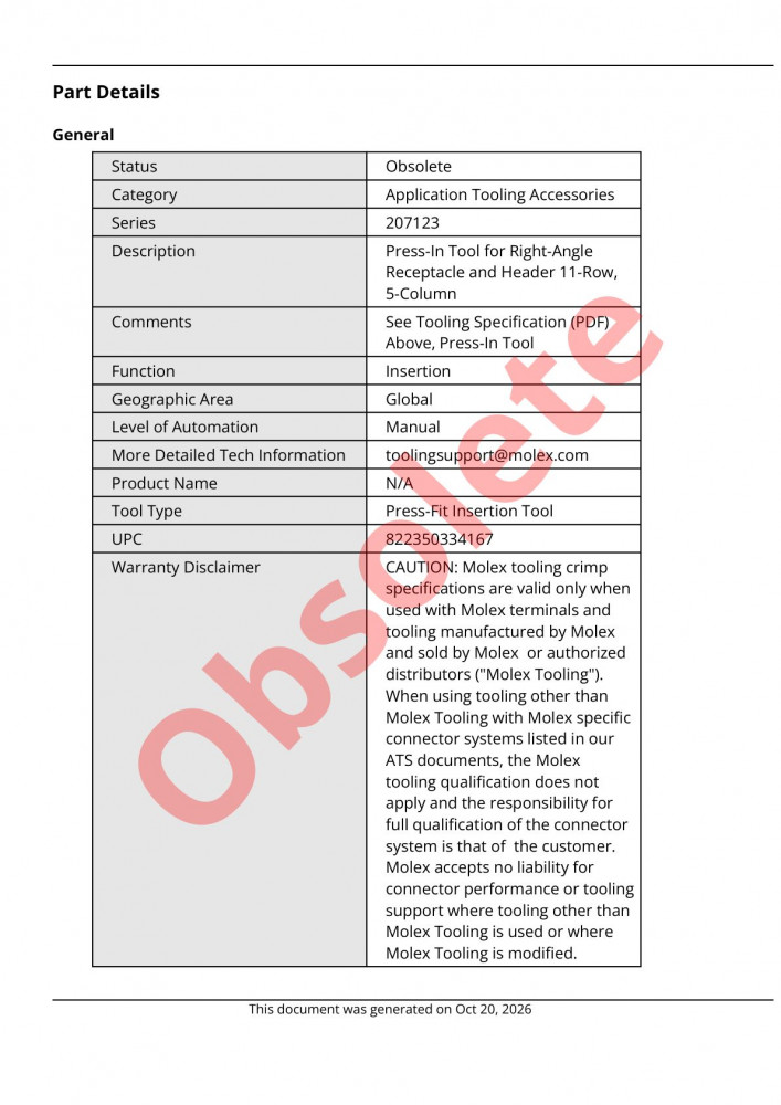 Tooling document image 2 for MOLEX 622018604