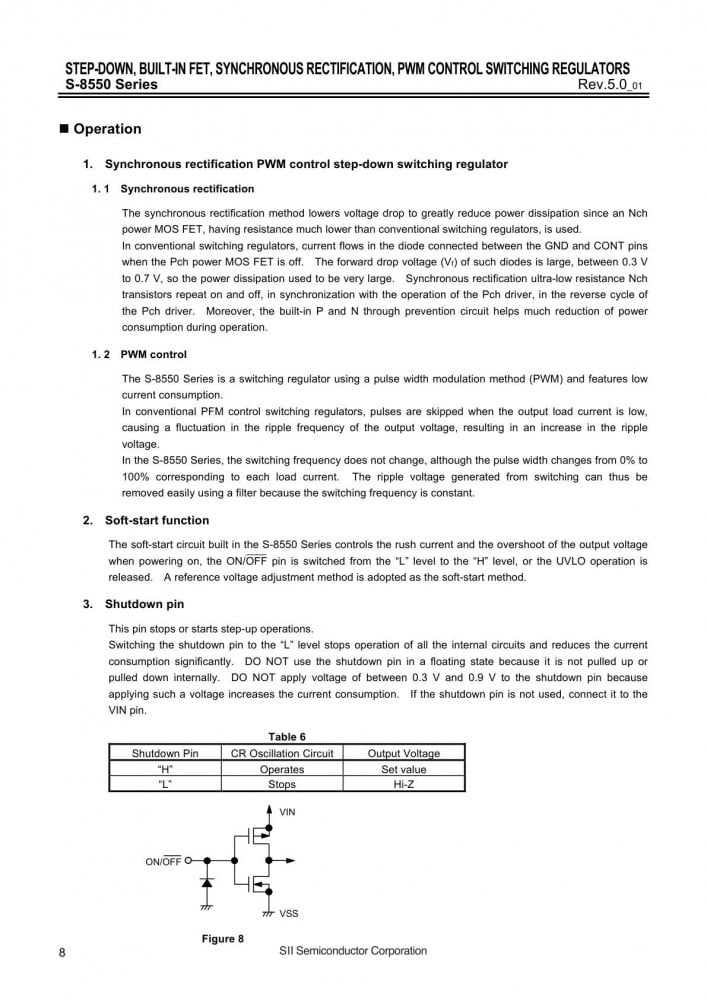 S-8550 Series datasheet page 8