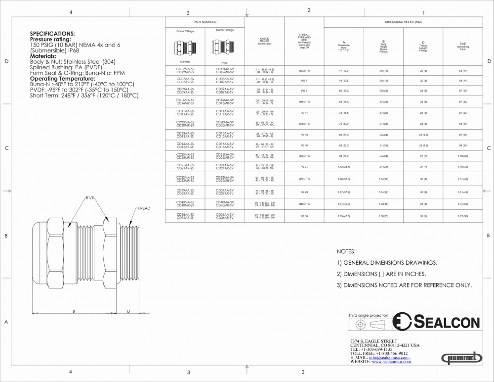 CD32MR-SV Sealcon product document page
