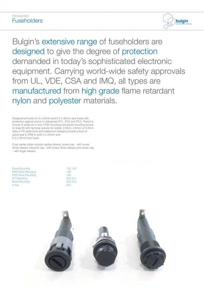 Bulgin fuseholder document page 1