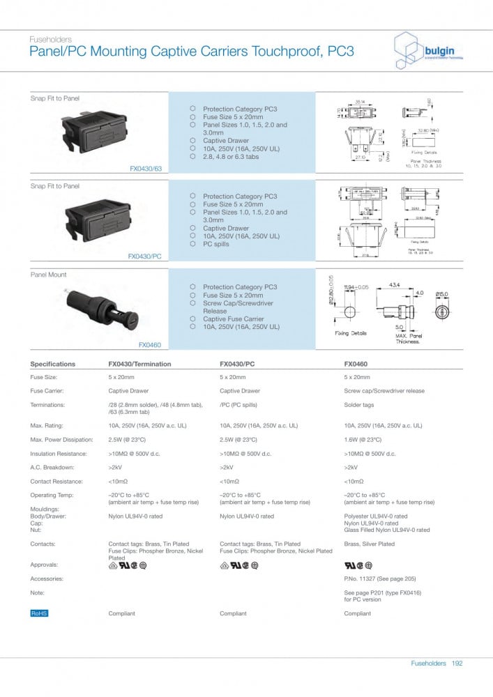 Bulgin fuseholder document page 3