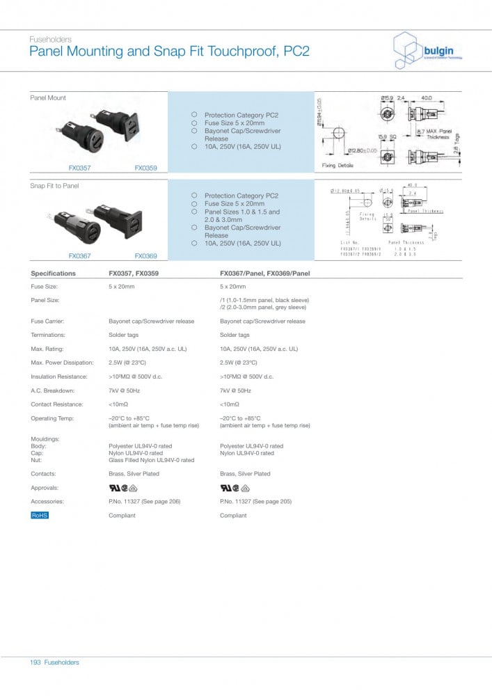 Bulgin fuseholder document page 4