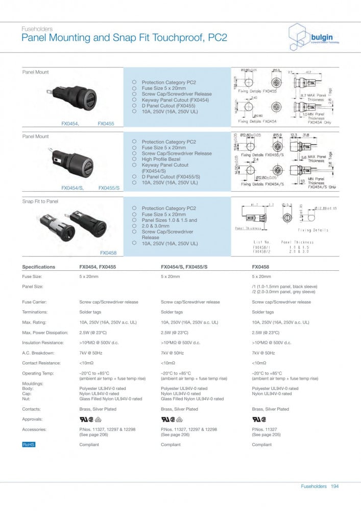 Bulgin fuseholder document page 5