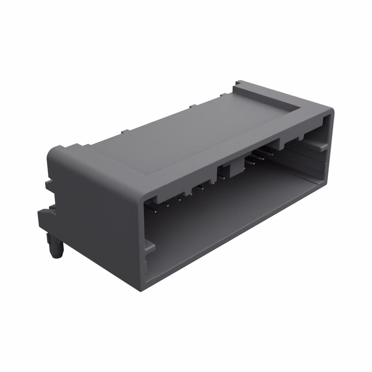 Mini50 Unsealed Right-Angle Header, UL 94 HB, Dual Row, 24 Circuit, Polarization Option B, 2.80mm Pin Length, Gray, Tube for sale
