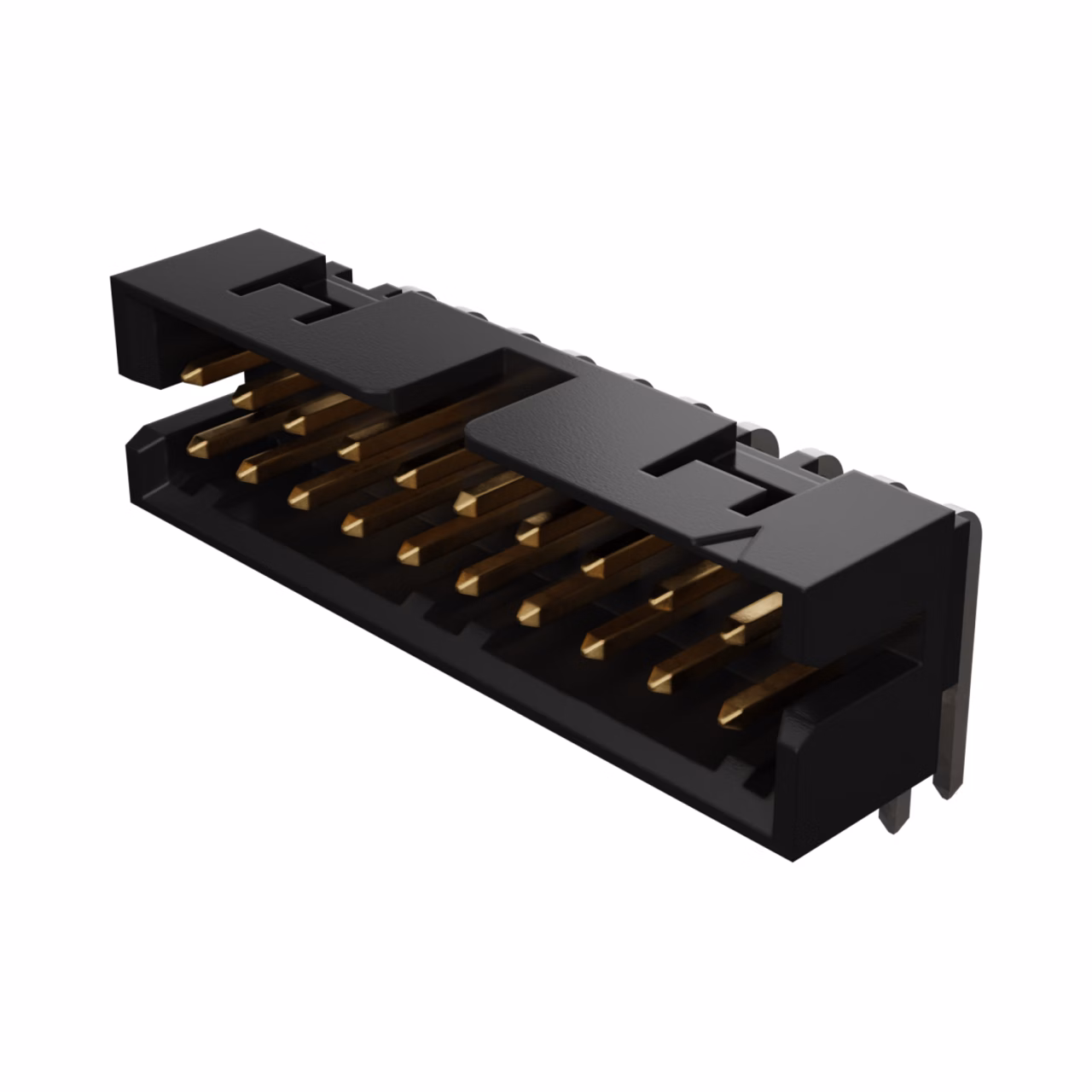 2.00mm Pitch, Milli-Grid PCB Header, Dual Row, Right-Angle, Through Hole, 20 Circuits, 0.76µm Gold (Au) Plating, 3.50mm Tail Length, Dual Side Slots, Dual Friction Locks, Center Polarization, Tube for sale