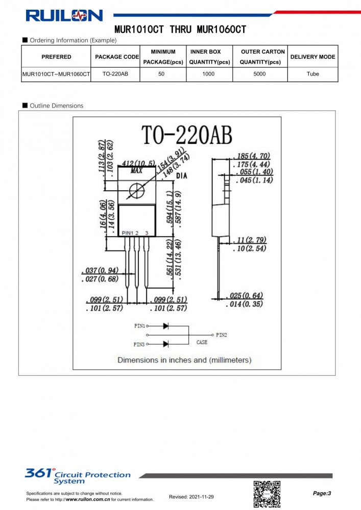 MUR1060CT datasheet page 3