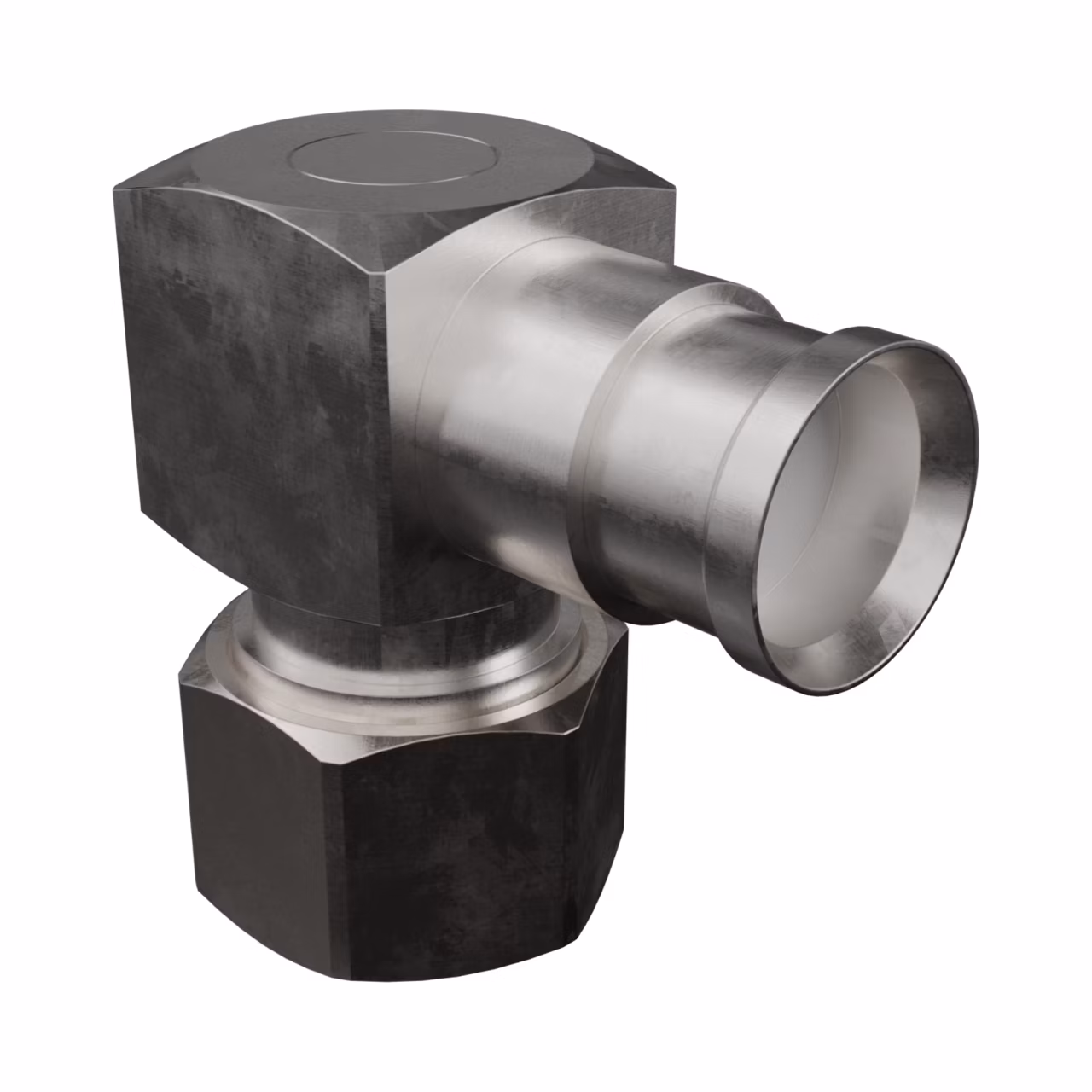 4.3-10 Plug, Right-Angle, Wrench Tight, Solder, for 1/2