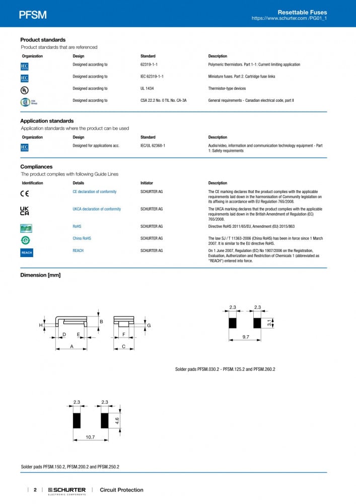 PFSM datasheet page 2
