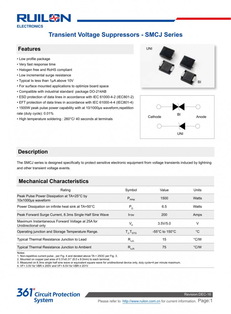 SMCJ series datasheet page 2