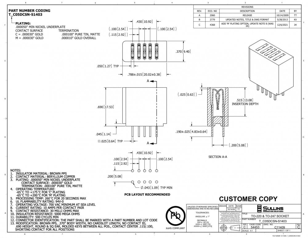TCC05DCSN-S1403 technical document preview