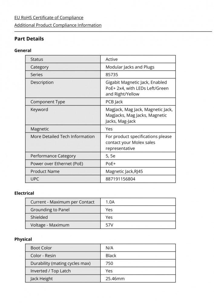 Technical document image 2 for MOLEX 857351006