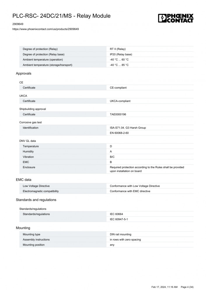 Phoenix Contact 2909649 technical document page 4