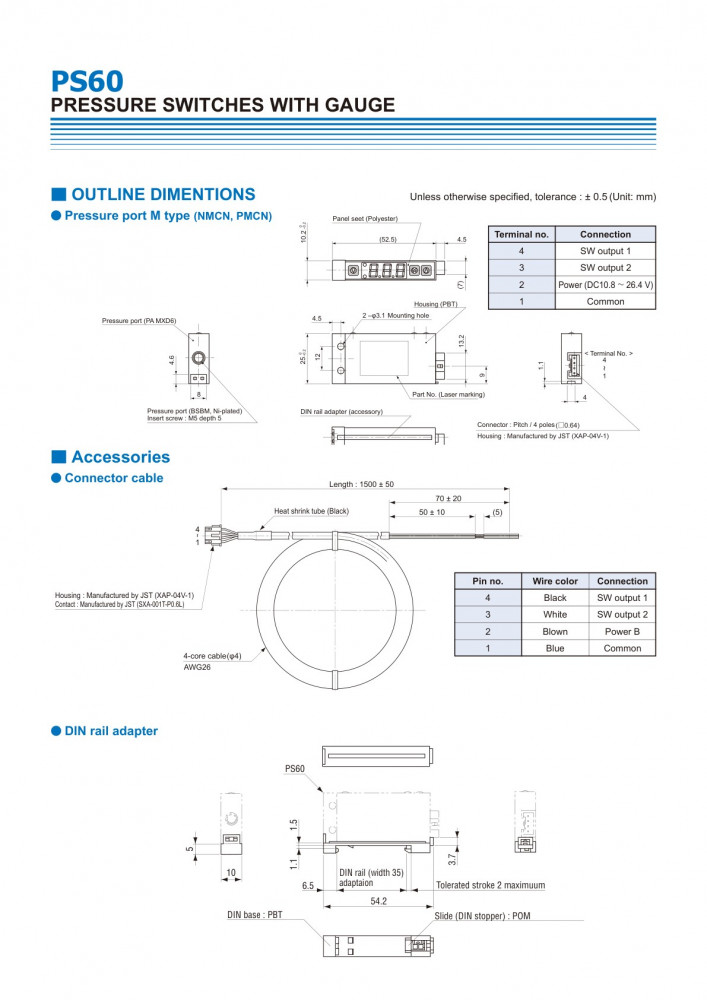PS60 product documentation page 4