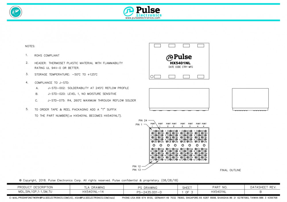 HX5401NLT technical document page 1