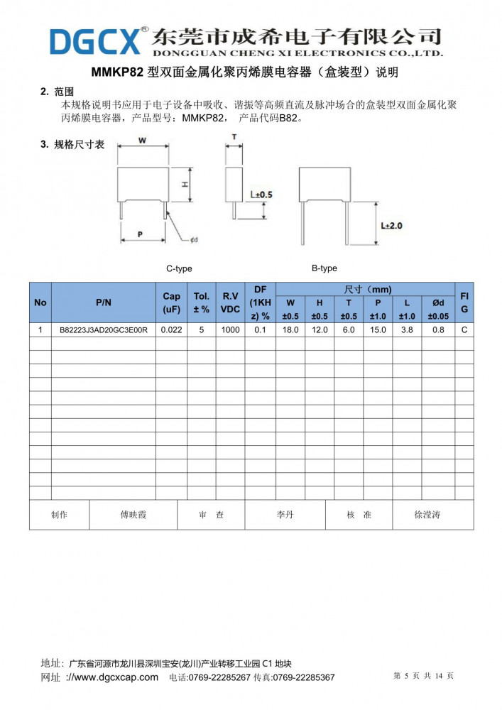 DGCX product specification page 5