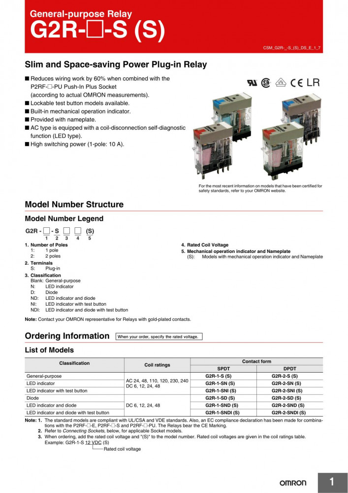 G2R-2-S DC24(S) technical document, page 1