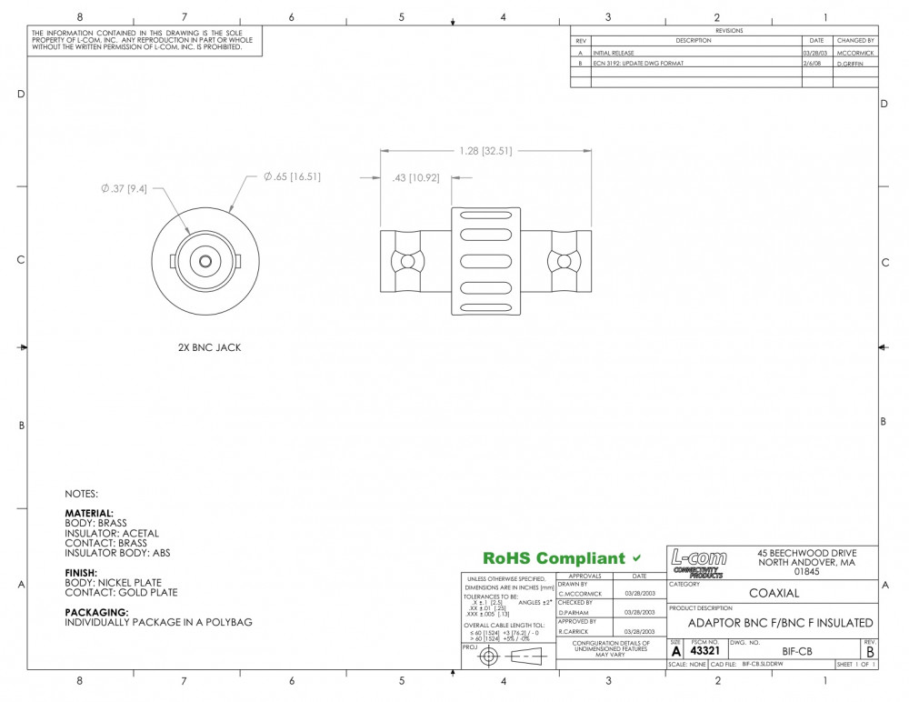 L-com BIF-CB technical document preview