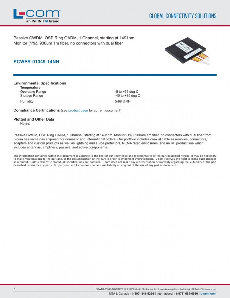 PCWFR-01349-14NN technical document page 2