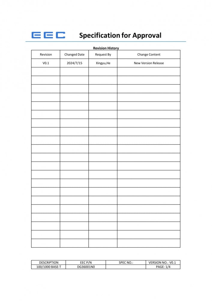 DG36001N0 approval specification page 2