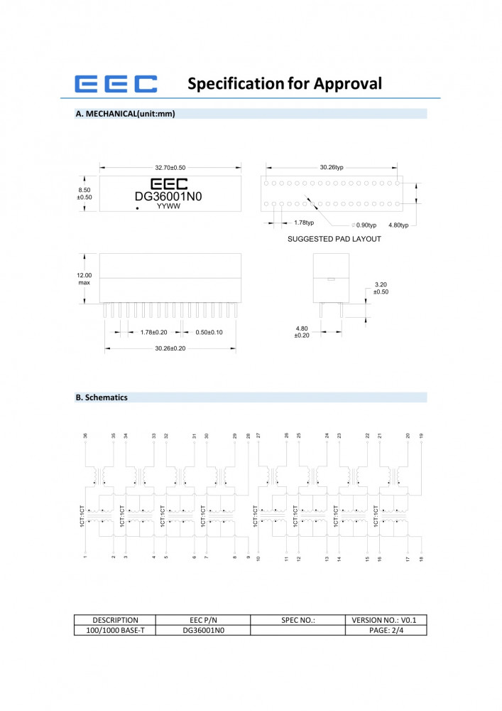 DG36001N0 approval specification page 3