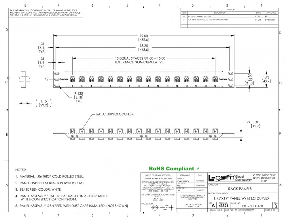 L-com PR175DLC16B technical drawing